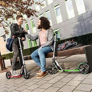 HUDORA Scooter with Big Wheels, Lightweight Durable All-Aluminum Frame for Kids 8 Years and Up, Teens 12 Years and Up, Adult