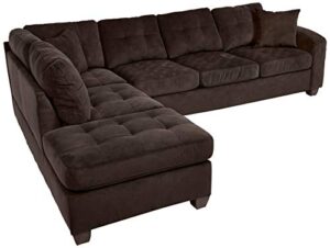 homelegance emilio 2-piece reversible sectional sofa - chocolate