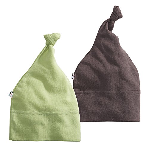 Babysoy Modern Knot Beanie Hat Pack of 2 (0-6 Months, Acorn + Meadow)