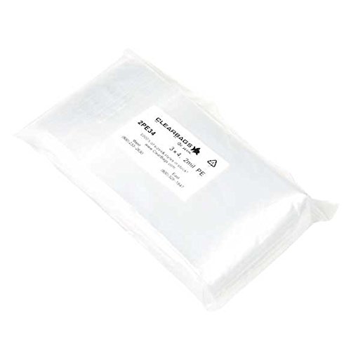 Clear Zip Bags, 2 mil | 3" x 4" | 100 pack | Hold Crafts, Hardware, Art Supplies, Candy, and More | Use for Retail, Shipping, Organizing, and Bundling Products | Secure, Resealable Closure and Food Safe | 2PE34