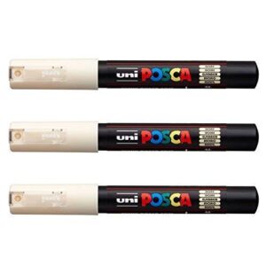 posca pc-1m by uni-ball - ivory [pack of 3]