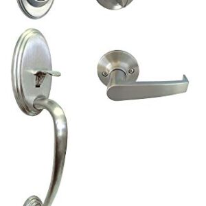 eBuilderDirect Satin Nickel Lock Door Lever Handle Entry/Privacy/Passage/Dummy/Deadbolt/Handleset 8101DC (Front Door Handle Set Keyed Alike)