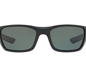 Costa Del Mar Men's Whitetip Polarized Rectangular Sunglasses, Blackout/Grey Polarized-580P, 58 mm