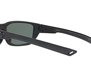 Costa Del Mar Men's Whitetip Polarized Rectangular Sunglasses, Blackout/Grey Polarized-580P, 58 mm