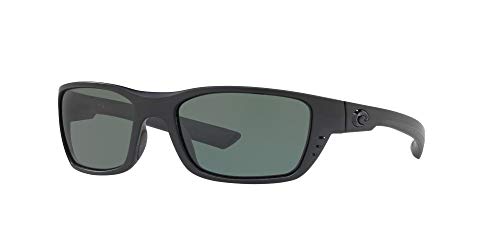 Costa Del Mar Men's Whitetip Polarized Rectangular Sunglasses, Blackout/Grey Polarized-580P, 58 mm