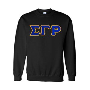 greekgear sigma gamma rho lettered crewneck large black