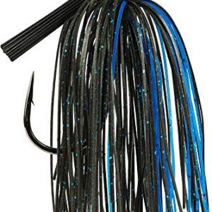 Strike King (TGSKJ38-2) Tour Grade Skipping Jig Fishing Lure, 2 - Black/Blue, 3/8 oz, Customized Flat-Sided Head for Smoother Skipping