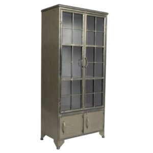 creative co-op metal 4 doors cabinet, muted gold