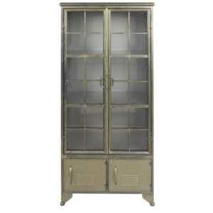 Creative Co-Op Metal 4 Doors Cabinet, Muted Gold