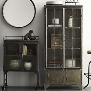 Creative Co-Op Metal 4 Doors Cabinet, Muted Gold