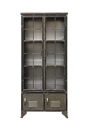 Creative Co-Op Metal 4 Doors Cabinet, Muted Gold