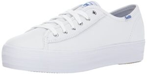 keds women's triple kick leather fashion sneaker,white,7 m us