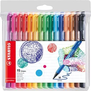 nylon tip writing pen - stabilo pointmax - wallet of 24 - assorted colors