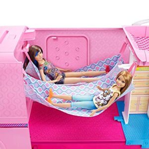 Barbie Camper Playset, Dreamcamper Toy Vehicle with 50 Accessories Including Furniture, Pool & Slide, Hammocks & Fireplace (Amazon Exclusive),Pink