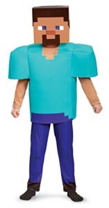 steve deluxe minecraft costume, multicolor, medium (7-8)