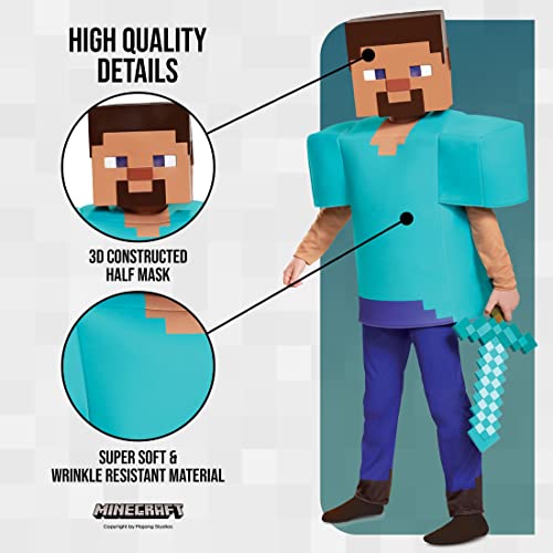 Steve Deluxe Minecraft Costume, Multicolor, Medium (7-8)