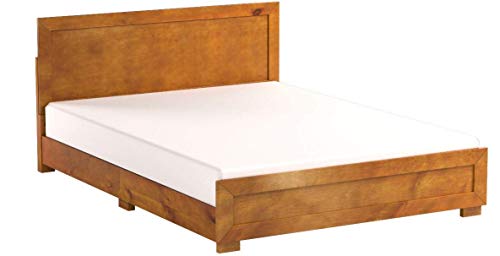 Camden Isle Oxford Platform Bed Frame | Modern Low-Profile Bed with Full Slat Support System – No Box Spring Needed, Easy Assembly | Oak, Queen