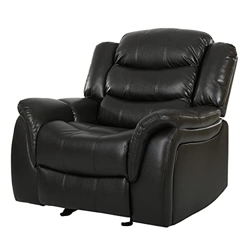 GDFStudio CHRISTOPHER KNIGHT HOME Great Deal Furniture Merit Black Leather Recliner/Glider Chair