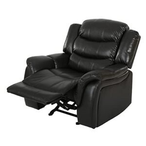 GDFStudio CHRISTOPHER KNIGHT HOME Great Deal Furniture Merit Black Leather Recliner/Glider Chair