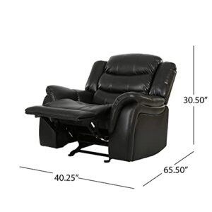 GDFStudio CHRISTOPHER KNIGHT HOME Great Deal Furniture Merit Black Leather Recliner/Glider Chair