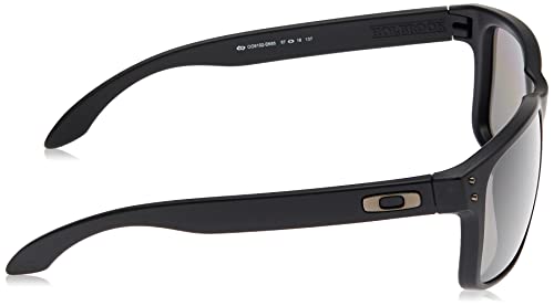 Oakley Men's OO9102 Holbrook Square Sunglasses, Matte Black on Black/Prizm Black Polarized, 57 mm