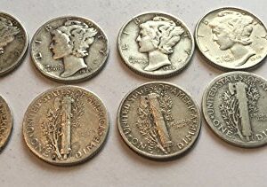 10 Silver Mercury Dimes 1916-1945 Choice Fine