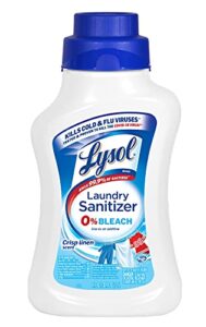 lysol laundry sanitizer additive, sanitizing liquid for clothes and linens, eliminates odor causing bacteria, crisp linen, 41oz