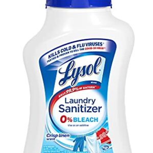 Lysol Laundry Sanitizer Additive, Sanitizing Liquid for Clothes and Linens, Eliminates Odor Causing Bacteria, Crisp Linen, 41oz