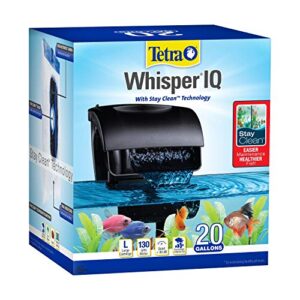 tetra whisper iq power filter 20 gallons, 130 gph, with stay clean technology