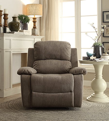 ACME Furniture Recliner, One Size, Gray Polished Microfiber