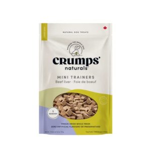 crumps' naturals mini trainers freeze dried beef liver (1 pack), 50g/1.8 oz,brown