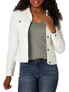 riders by lee indigo women's iconic denim jacket, white, large