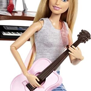 Barbie Musician Doll & Accessories, Music-Themed Playset with Guitar, Keyboard, 2 Mics & More, Blonde Doll