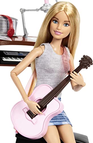 Barbie Musician Doll & Accessories, Music-Themed Playset with Guitar, Keyboard, 2 Mics & More, Blonde Doll