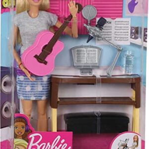 Barbie Musician Doll & Accessories, Music-Themed Playset with Guitar, Keyboard, 2 Mics & More, Blonde Doll