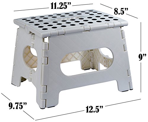 Handy Laundry Folding Step Stool, The Lightweight Step Stool, Sturdy Enough to Support Adults & Safe Enough for Kids, Opens Easy with One Flip, for Kitchen, Bathroom, Bedroom, Kids or Adults, (White)