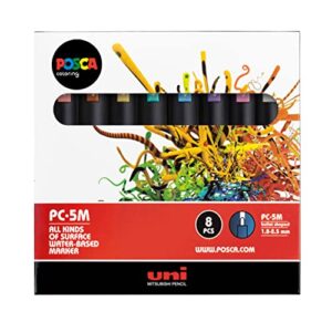 POSCA Colouring - PC-5M Metallic Set of 8 - in Gift Box