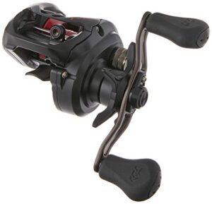 daiwa fuego left hand- ct baitcasting reel fgct100xsl, black/red