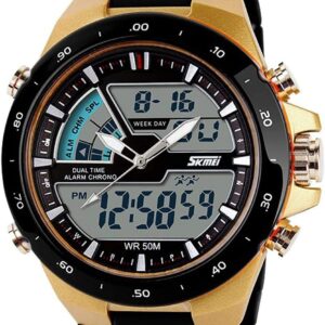 Carrie Hughes Men's Digital Watch 50M Waterproof Large Dual Dial Multifunction Analog Military Outdoor Sports Electronic Watch Calendar Day Date CH031