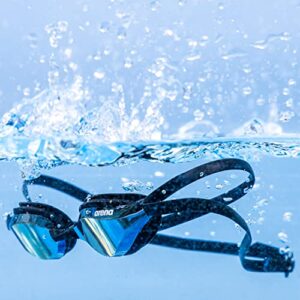 Arena Python Racing Swim Goggles for Men and Women, UV Protection, Anti-Fog, Dual Strap, Mirror Lens, Copper/White