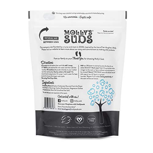 Molly's Suds Original Laundry Detergent Powder | Natural Laundry Detergent Powder for Sensitive Skin | Earth-Derived Ingredients, Stain Fighting | 70 Loads (Unscented)