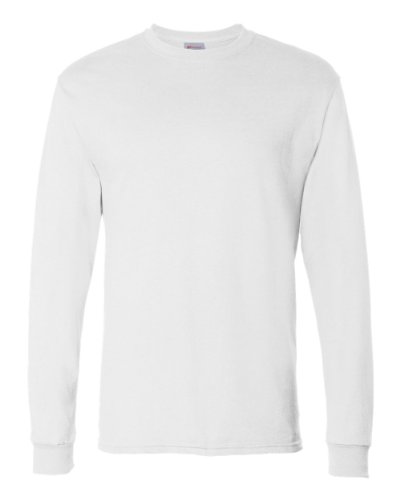 Hanes Men's Essentials Long Sleeve T-shirt Value Pack (2-pack), White,Large