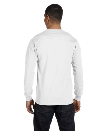 Hanes Men's Essentials Long Sleeve T-shirt Value Pack (2-pack), White,Large