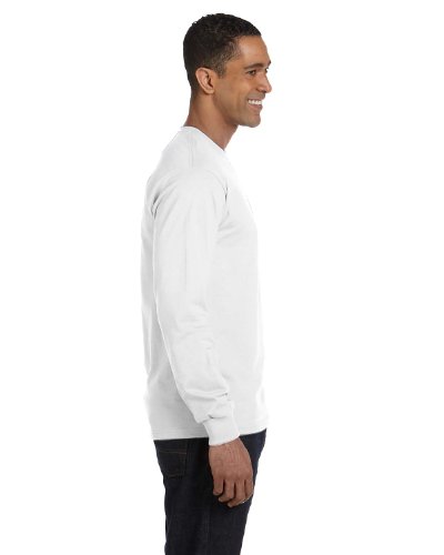 Hanes Men's Essentials Long Sleeve T-shirt Value Pack (2-pack), White,Large