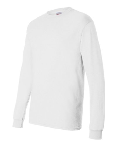 Hanes Men's Essentials Long Sleeve T-shirt Value Pack (2-pack), White,Large