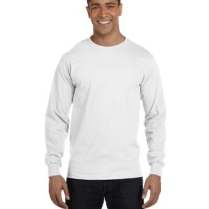 Hanes Men's Essentials Long Sleeve T-shirt Value Pack (2-pack), White,Large