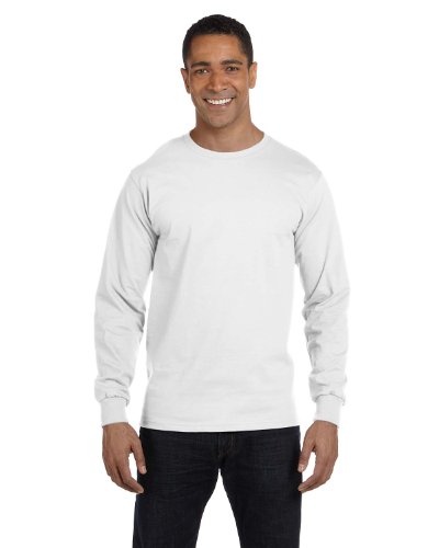 Hanes Men's Essentials Long Sleeve T-shirt Value Pack (2-pack), White,Large