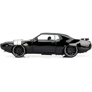 Jada Toys Fast & Furious 1:24 Dom's Plymouth GTX Die-cast Car, Toys for Kids and Adults, Black, Standard