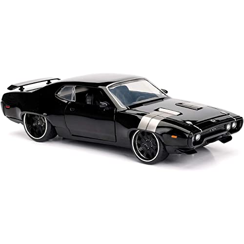 Jada Toys Fast & Furious 1:24 Dom's Plymouth GTX Die-cast Car, Toys for Kids and Adults, Black, Standard