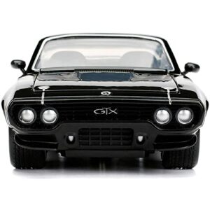 Jada Toys Fast & Furious 1:24 Dom's Plymouth GTX Die-cast Car, Toys for Kids and Adults, Black, Standard